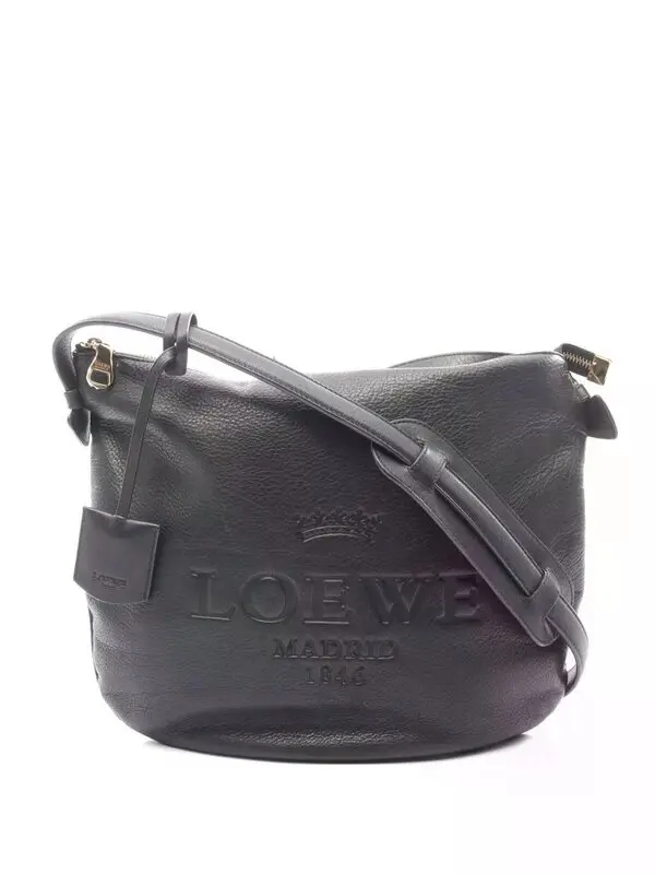 Loewe Heritage Leather Shoulder Bag - Black
