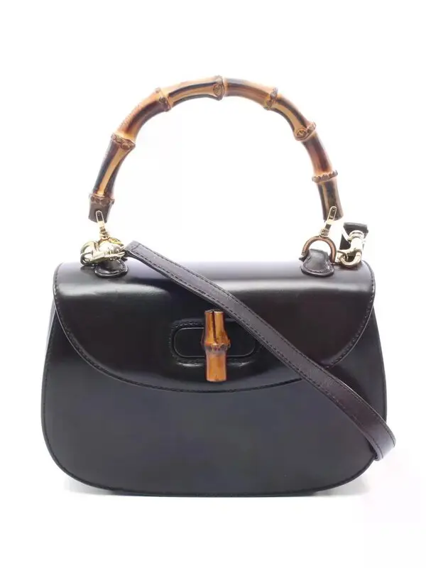 Gucci Bamboo Two-way Leather Handbag