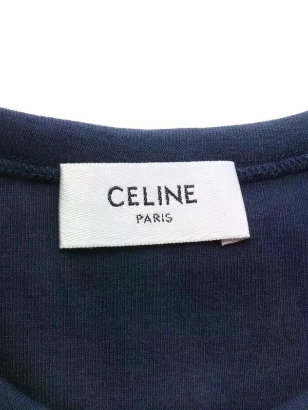 Celine Triomphe Logo Embroidered T-shirt