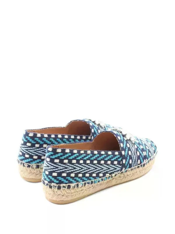 Miu Miu Geometric Crystal Embellished Canvas Espadrilles