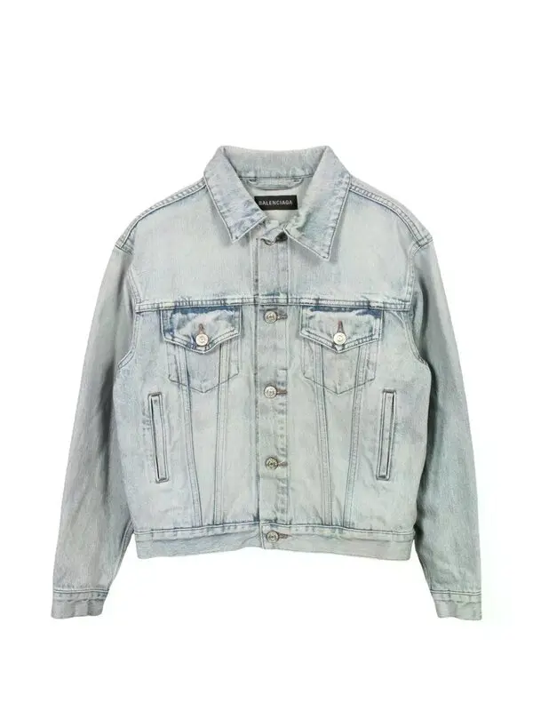 Balenciaga Embellished Denim Jacket - Blue