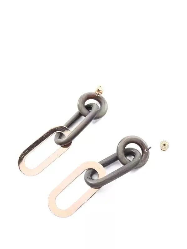 Hermès Buffalo Horn Drop Earrings - Grey