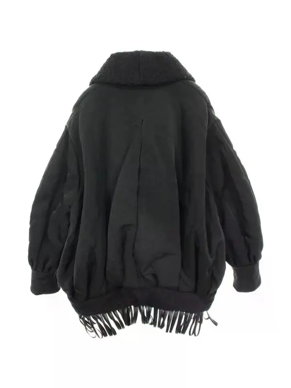 LOUIS VUITTON Silk Bouclé Fringe Cocoon Jacket