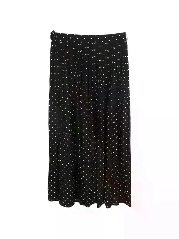 Celine 2000s Polka Dot Flared Skirt - Black