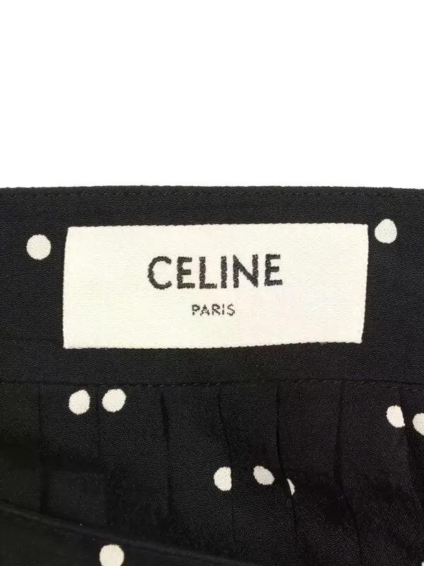 Celine 2000s Polka Dot Flared Skirt
