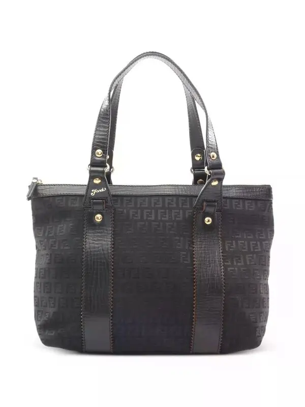 Fendi Zucchino Canvas Tote Bag - Black