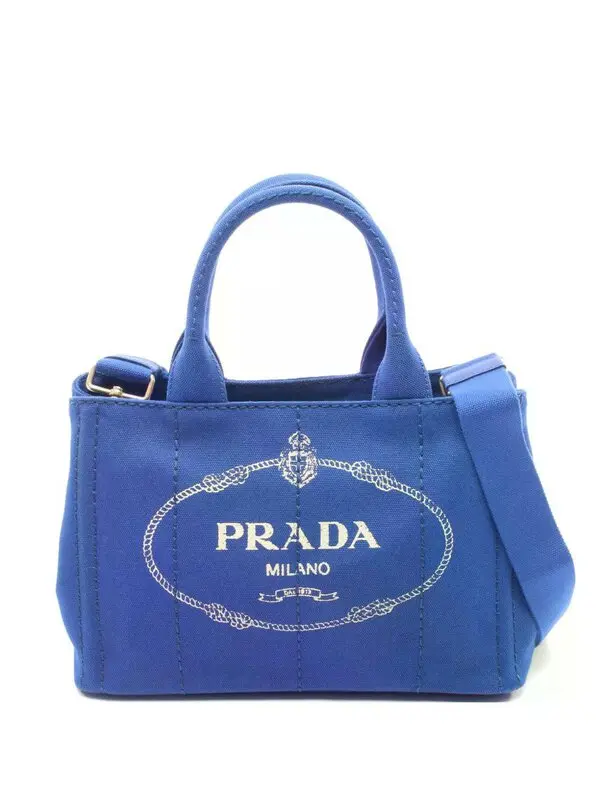 Prada Canapa Double-handle Tote Bag - Blue