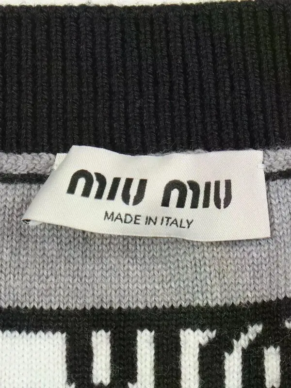 Miu Miu Logo-knit Mini Skirt