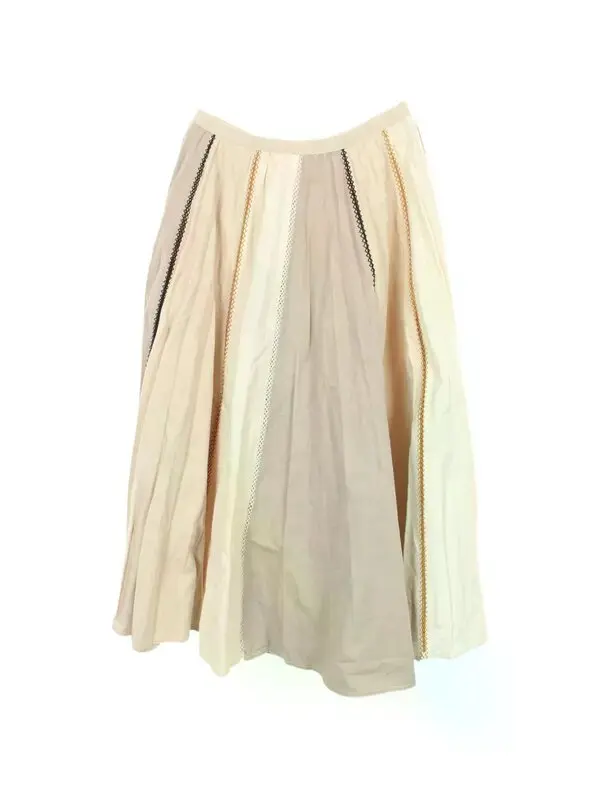 Dior Pleated Patchwork Midi Skirt - Neutrals