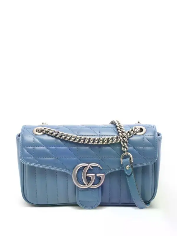 Gucci Gg Marmont Quilted Shoulder Bag - Blue