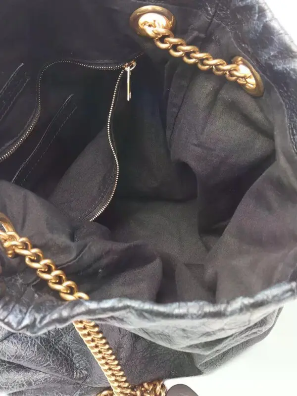 Balenciaga 2000s Crush Charm Chain Shoulder Bag - Black