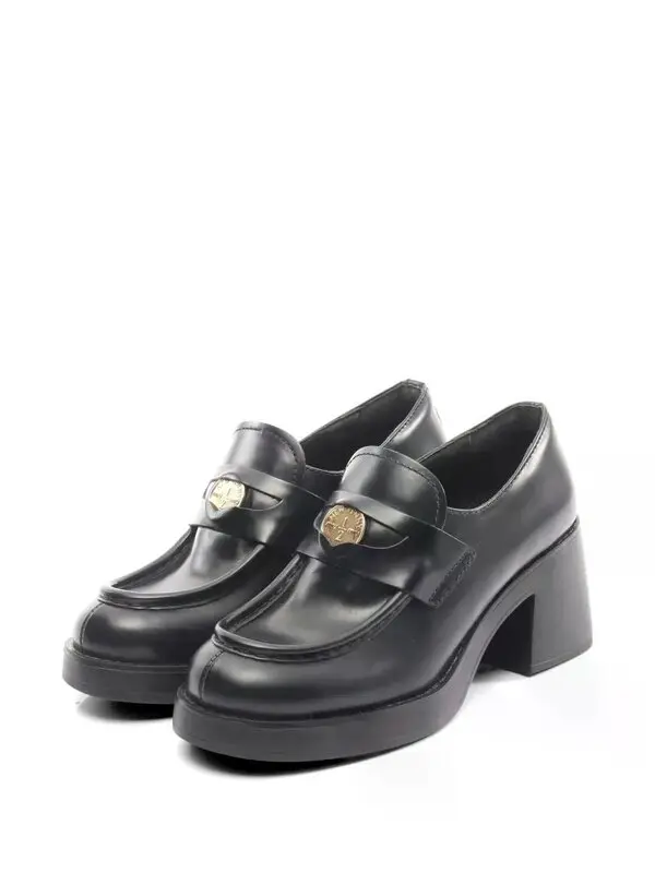 Miu Miu Leather Loafers With Gold-tone Coin Detail
