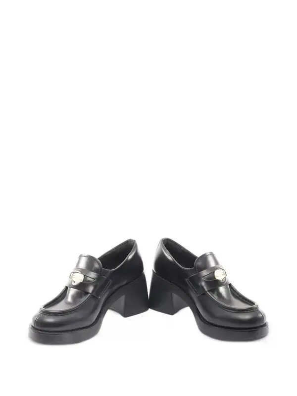 Miu Miu Leather Loafers With Gold-tone Coin Detail