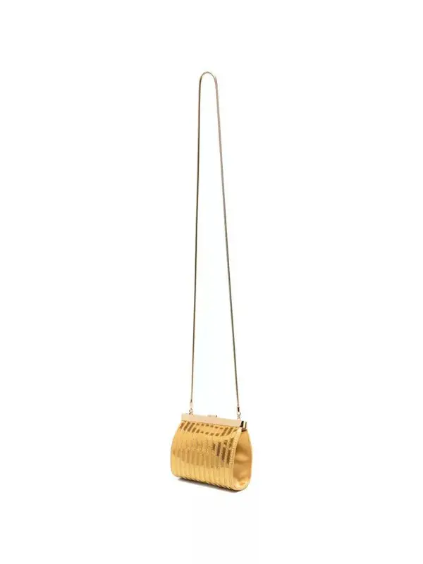 Alberta Ferretti Metallic Logo Clutch