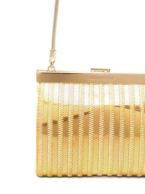 Alberta Ferretti Metallic Logo Clutch