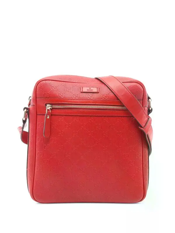 Gucci Diamante Leather Shoulder Bag - Red