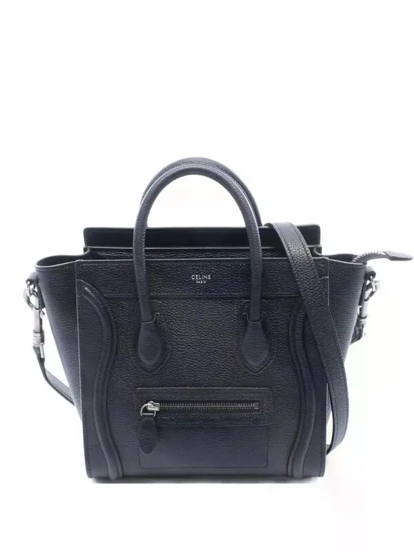 Celine Nano Luggage Two-way Leather Tote Bag - Black