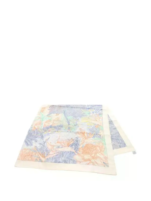 Hermès Carréjean Carres Faubourg Tropical Cashmere Scarf - Neutrals