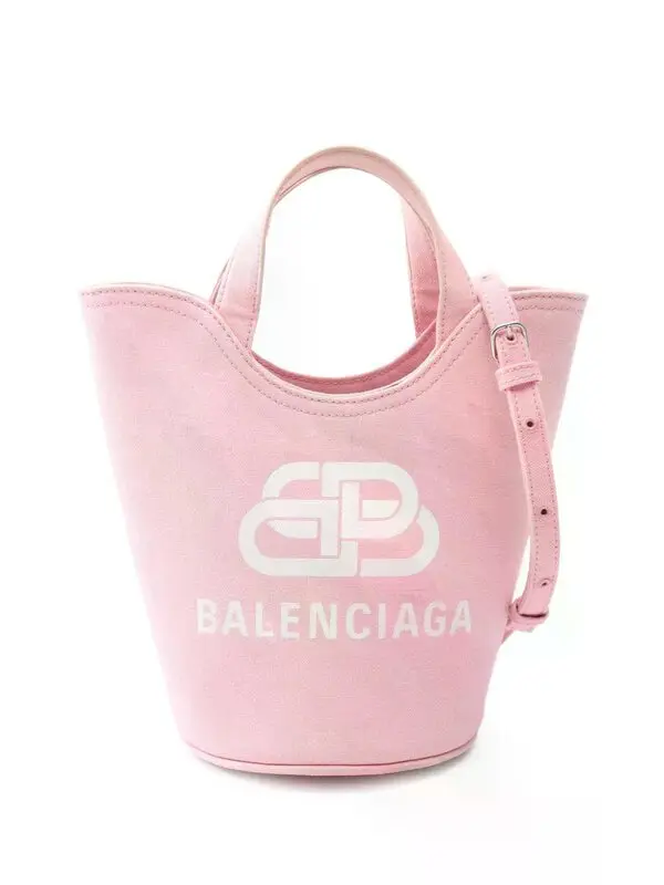 Balenciaga Wave Canvas Tote Bag - Pink