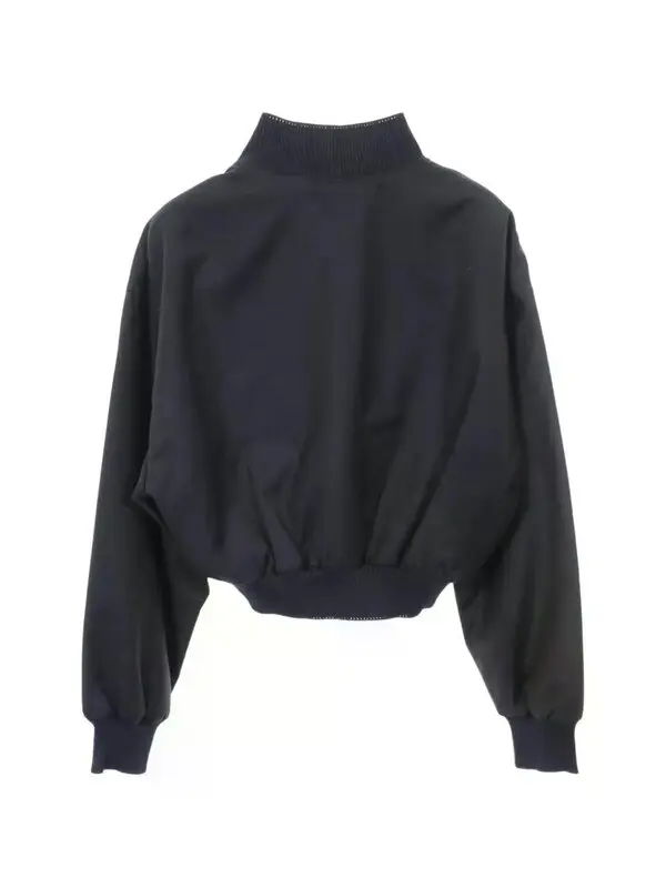 Miu Miu Cropped Bomber Jacket With Embroidered Logo