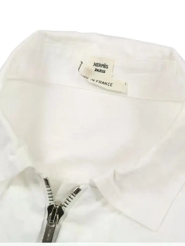 Hermès Mosaic Zip Shirt Dress - White