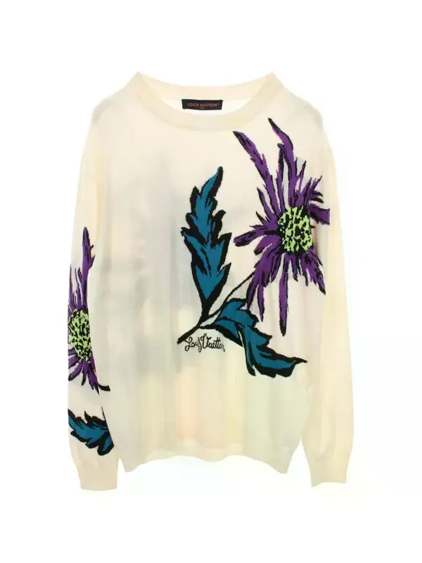 LOUIS VUITTON Thistle Intarsia Crew Neck Sweater