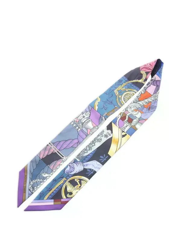 Hermès 2010s Cavalleria D'etriers Silk Scarf - Blue