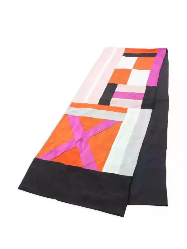 Hermès 2000s Geometric-print Scarf - Black