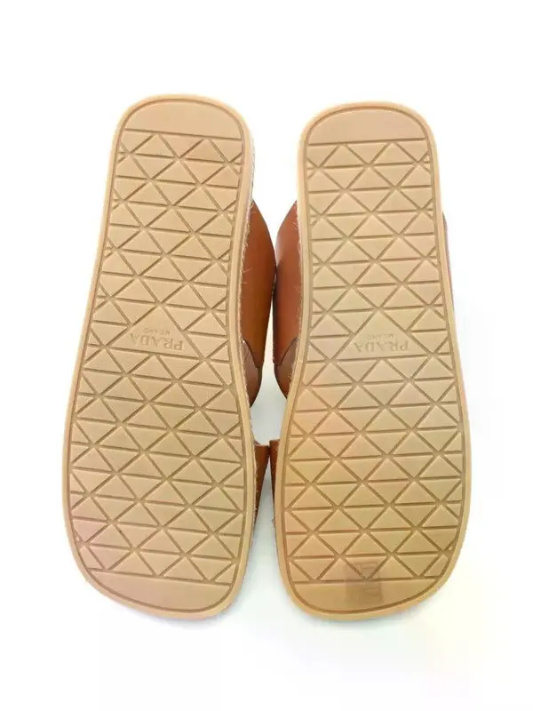 Prada Crisscross Triangle-logo Sandals