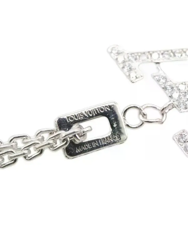 LOUIS VUITTON 18k White Gold Diamond Initials Pendant Necklace