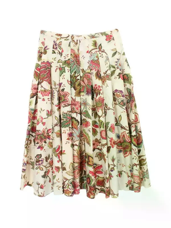 Dior Floral Print Pleated Midi Skirt