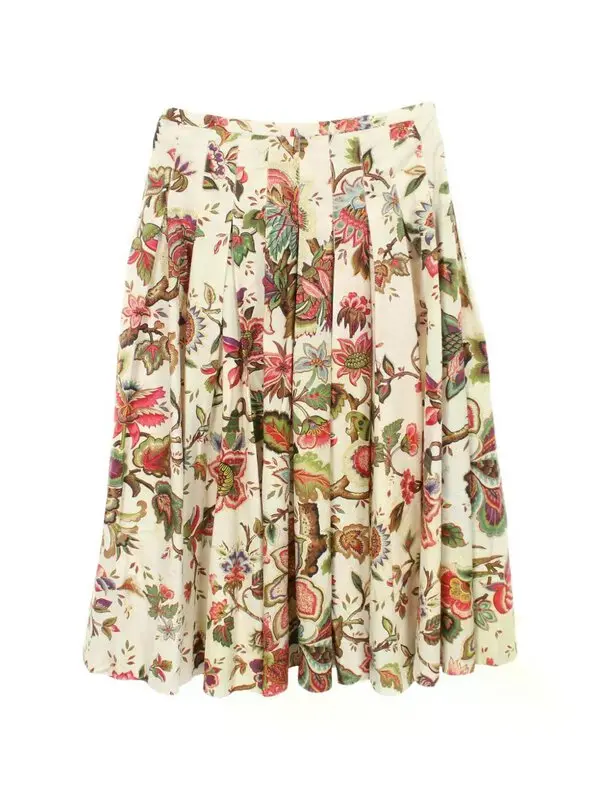 Dior Floral Print Pleated Midi Skirt