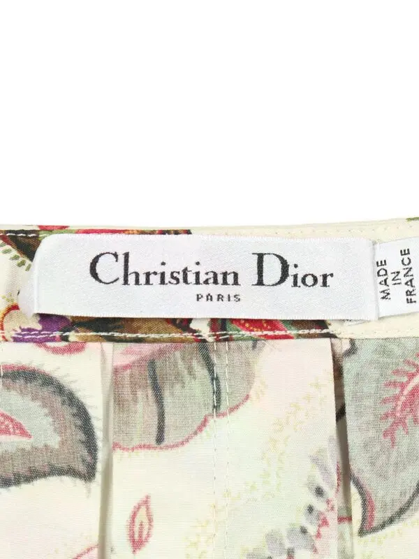 Dior Floral Print Pleated Midi Skirt