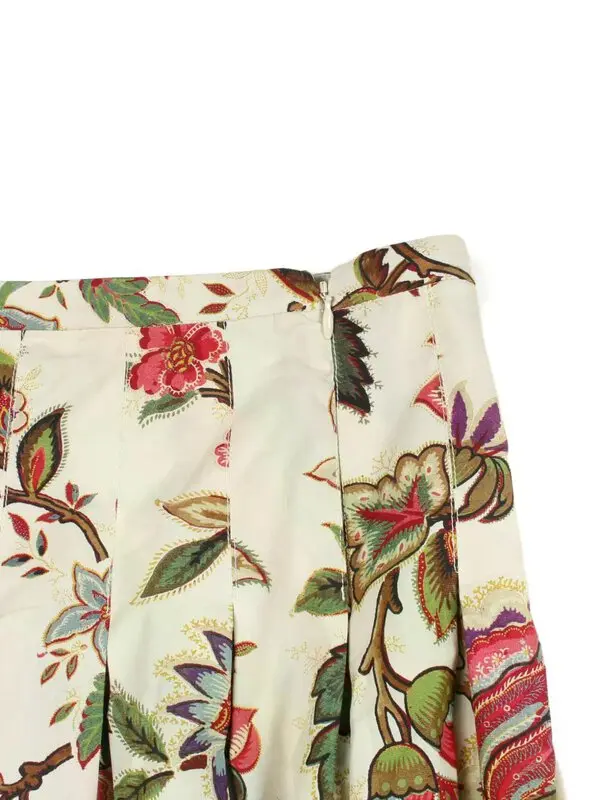 Dior Floral Print Pleated Midi Skirt