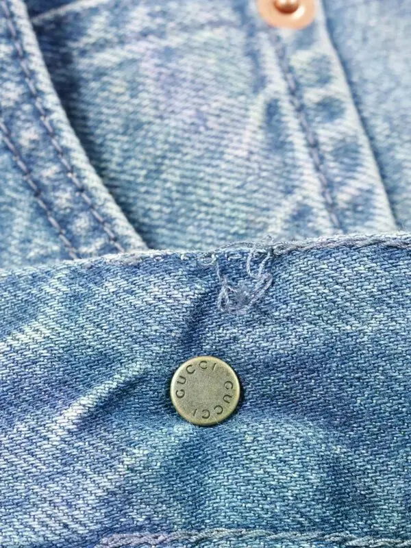Gucci Strawberry Embroidered Jeans