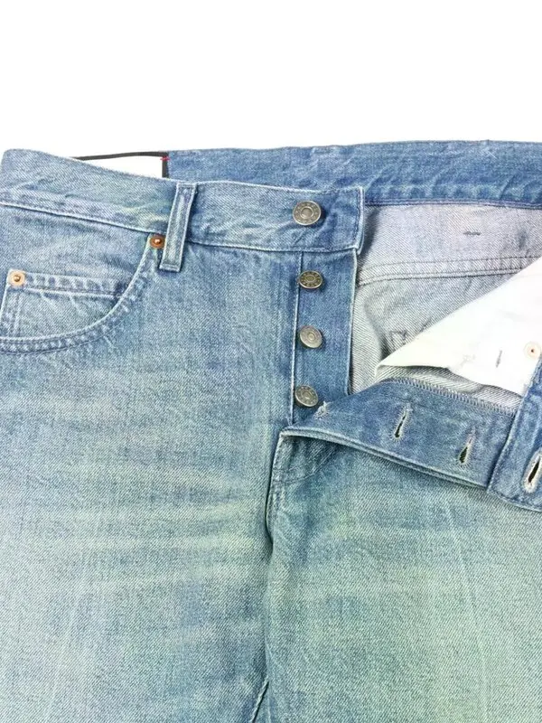Gucci Strawberry Embroidered Jeans