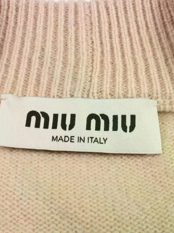 Miu Miu Embellished Logo Cardigan