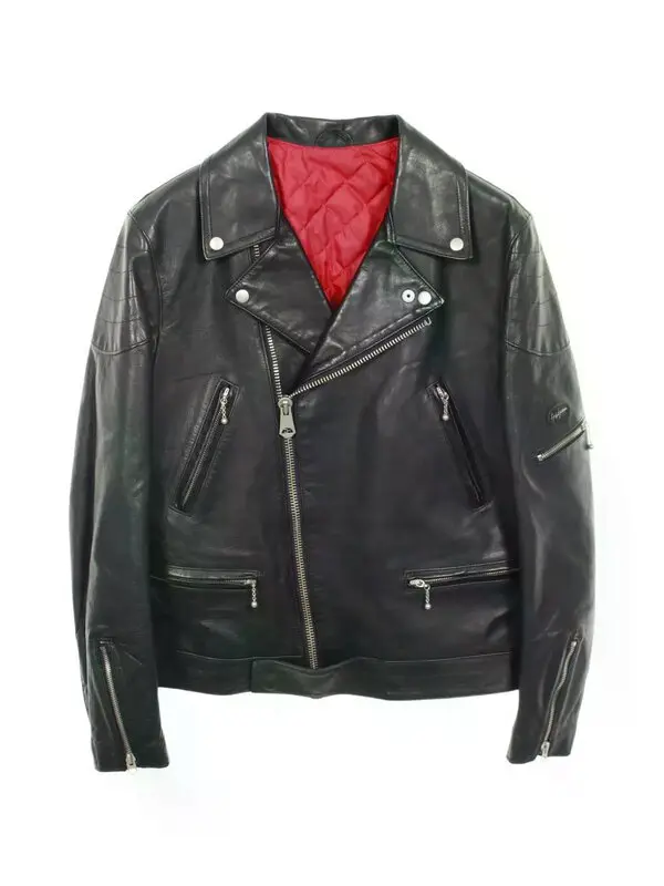 Yohji Yamamoto Leather Asymmetrical Zip Jacket - Black