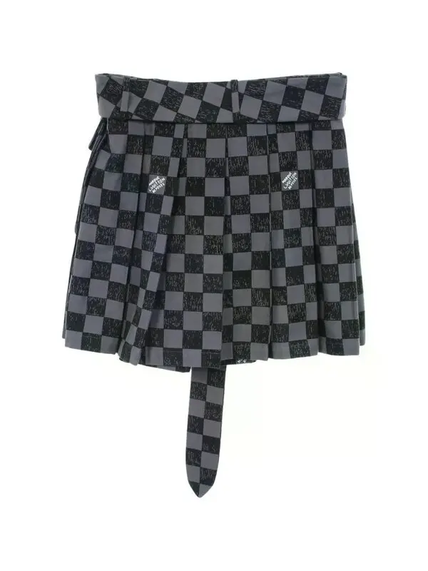 LOUIS VUITTON Damier Pleated Mini Skirt