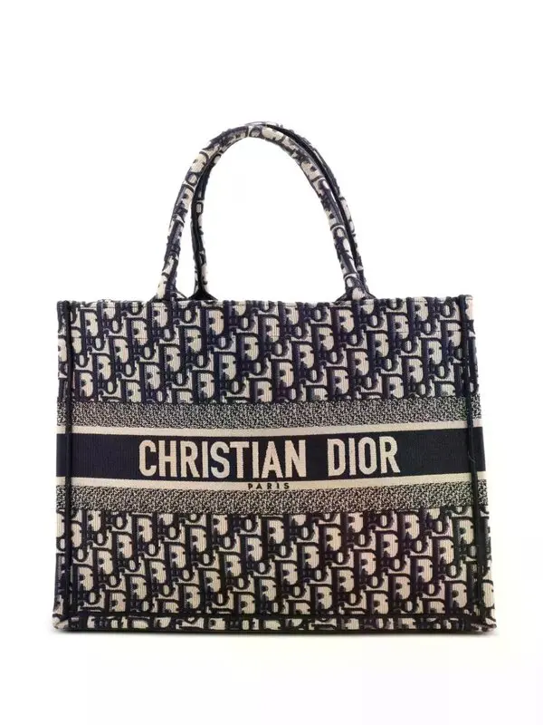 Dior Book Oblique Canvas Medium Tote Bag - Blue