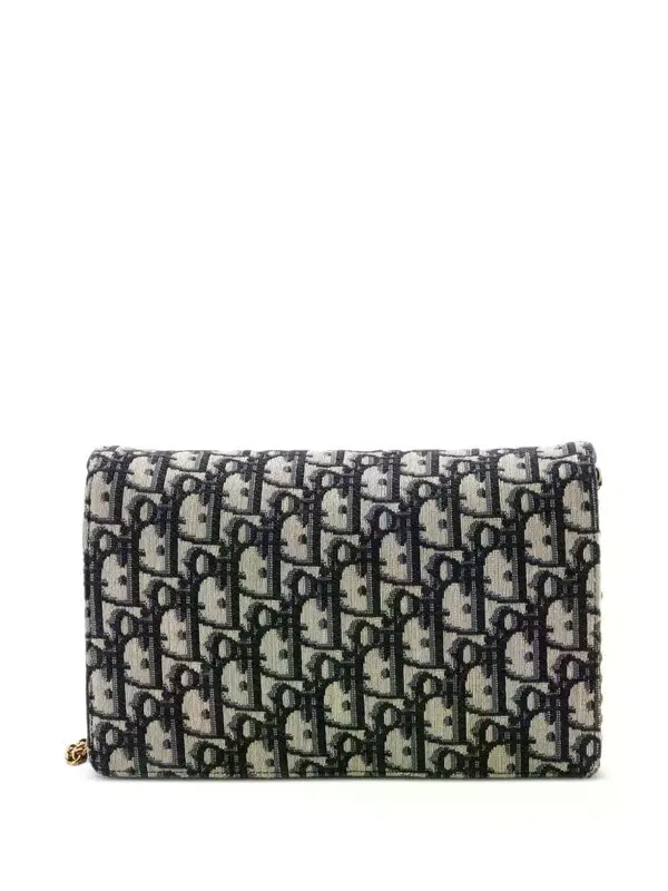 Dior Saddle Pouch Wallet On Chain Oblique Canvas Bag - Blue