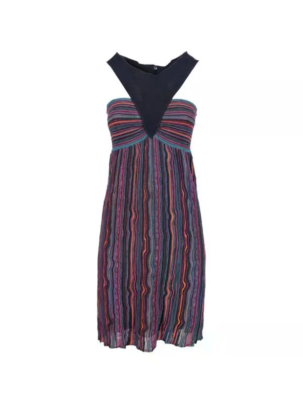 Missoni Striped Halterneck Dress - Blue