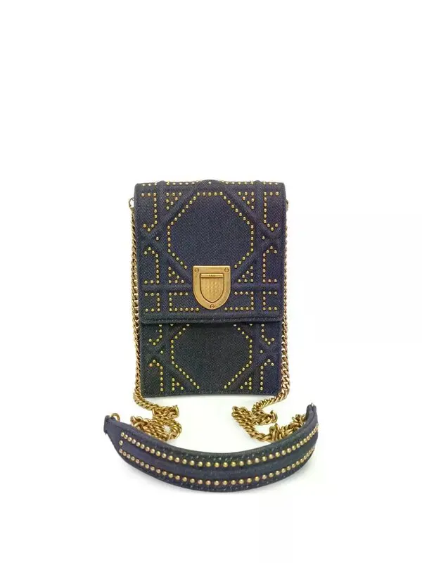 Dior Diorama Studded Clutch Bag - Blue