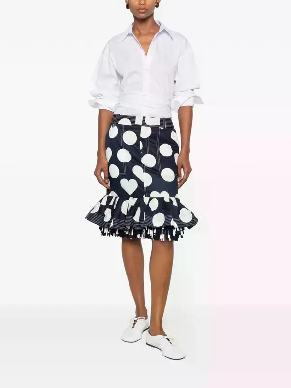Jacquemus La Jupe Cabana Ruffled-hem Midi Skirt - Blue