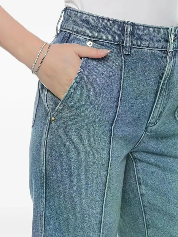Michael Kors Cotton Washed Finish Pintuck Detailing Jeans