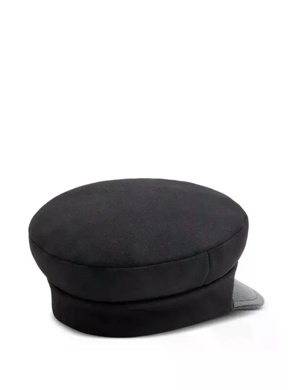 Valentino Garavani Vlogo Signature Wool Cap With Leather Visor