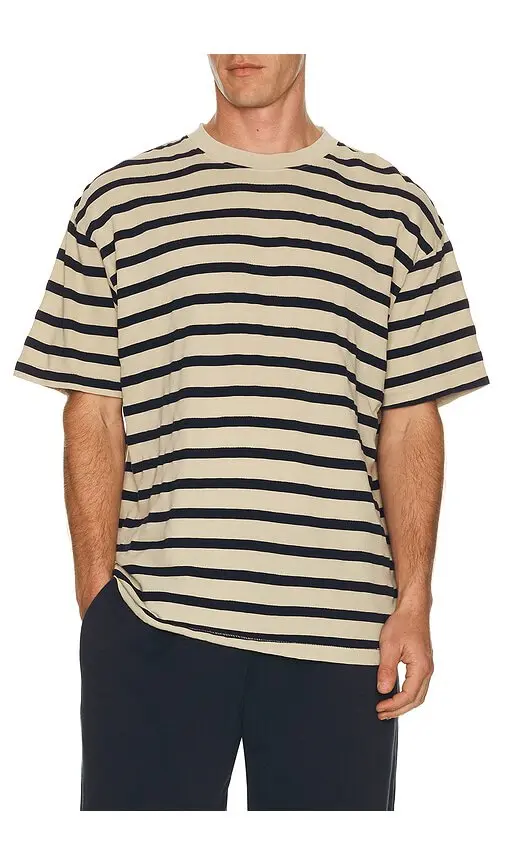 ASHER Enzo Striped Tee In Cream