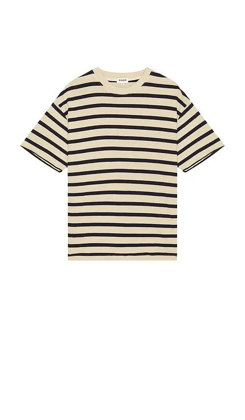 ASHER Enzo Striped Tee In Cream