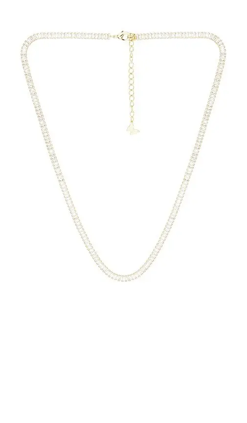 ADINA EDEN Cz Baguette Around Tennis Necklace - Gold