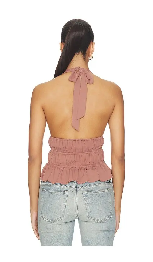Superdown Ramona Halter Top With Button Detail